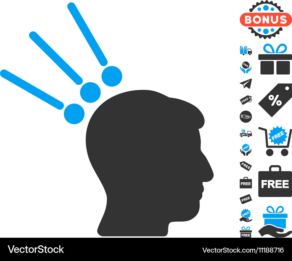 Head test connectors icon with free bonus Vector Image