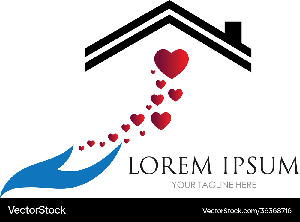 Home care logo design icon symbol Royalty Free Vector Image