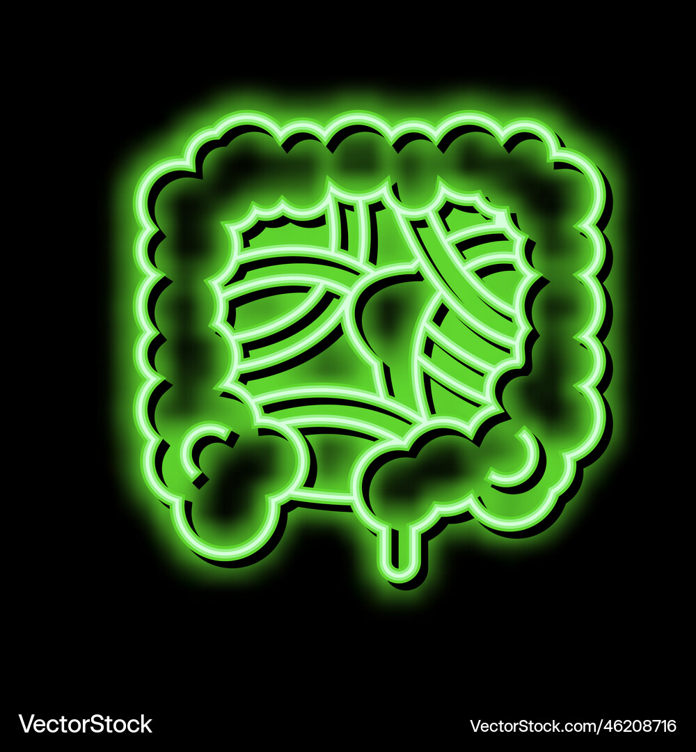 Intestinal obstruction disease neon glow icon Vector Image