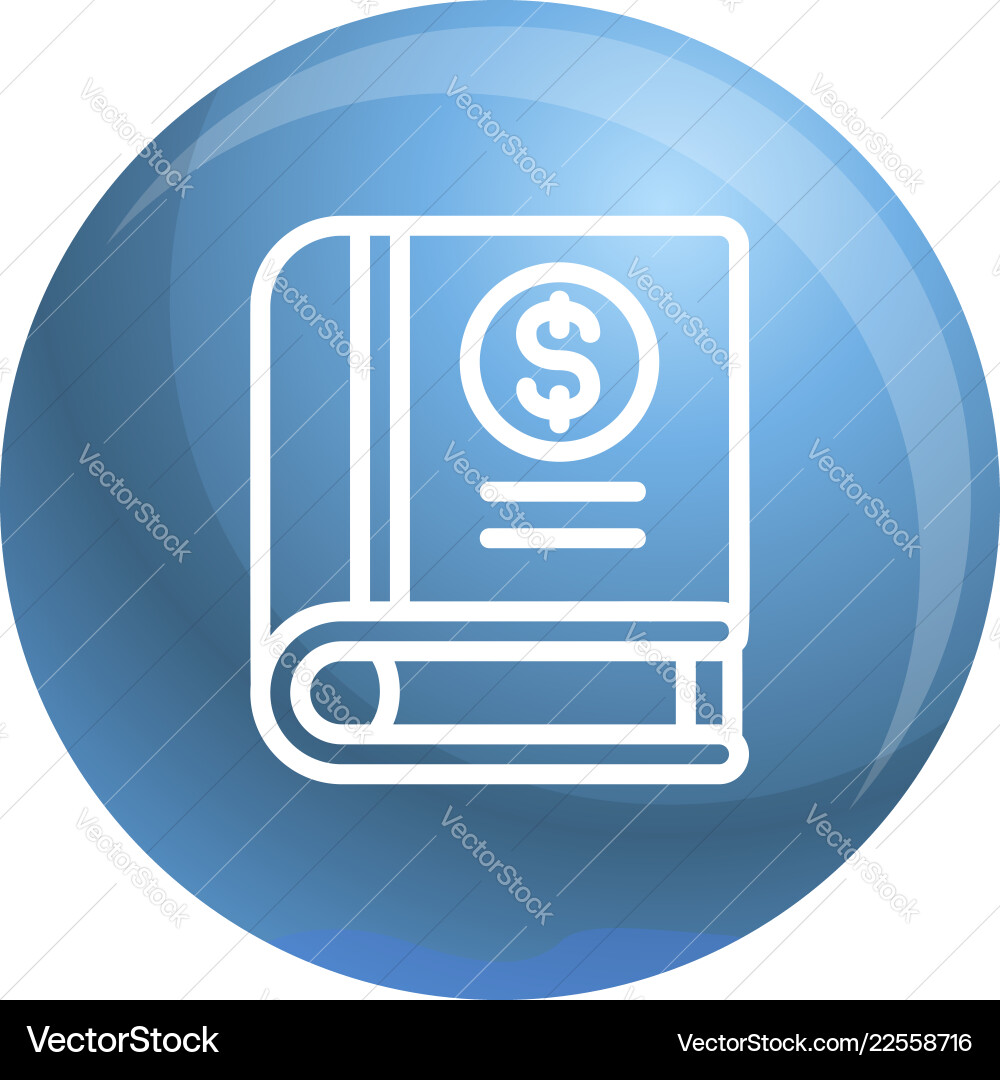 Money book icon outline style Royalty Free Vector Image