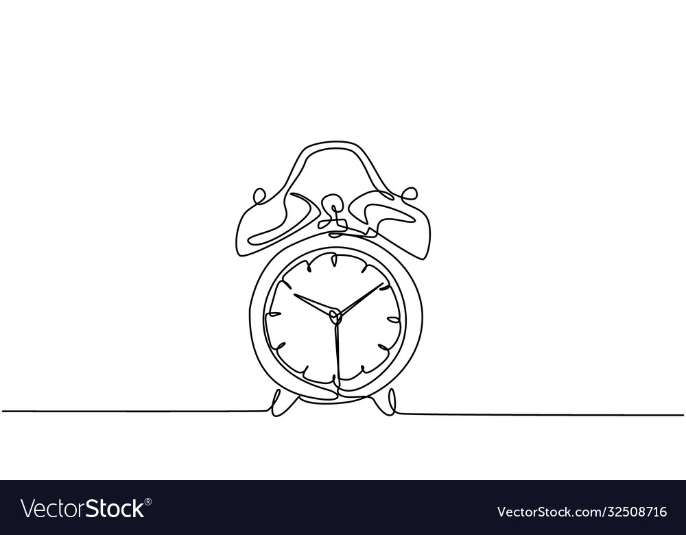 One continuous line drawing classic analog Vector Image