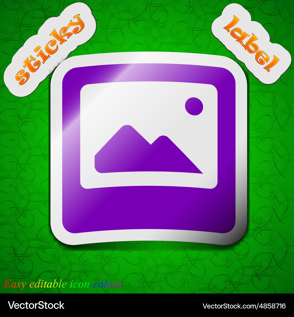 Photo frame template icon sign symbol chic colored