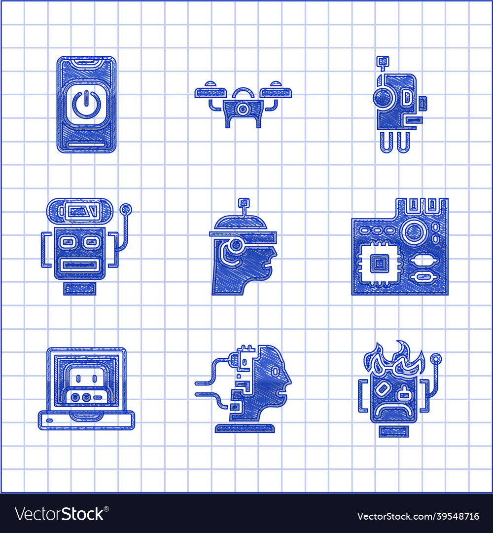 Set smart glasses robot for maintenance burned Vector Image Set smart glasses robot for maintenance burned Vector Image