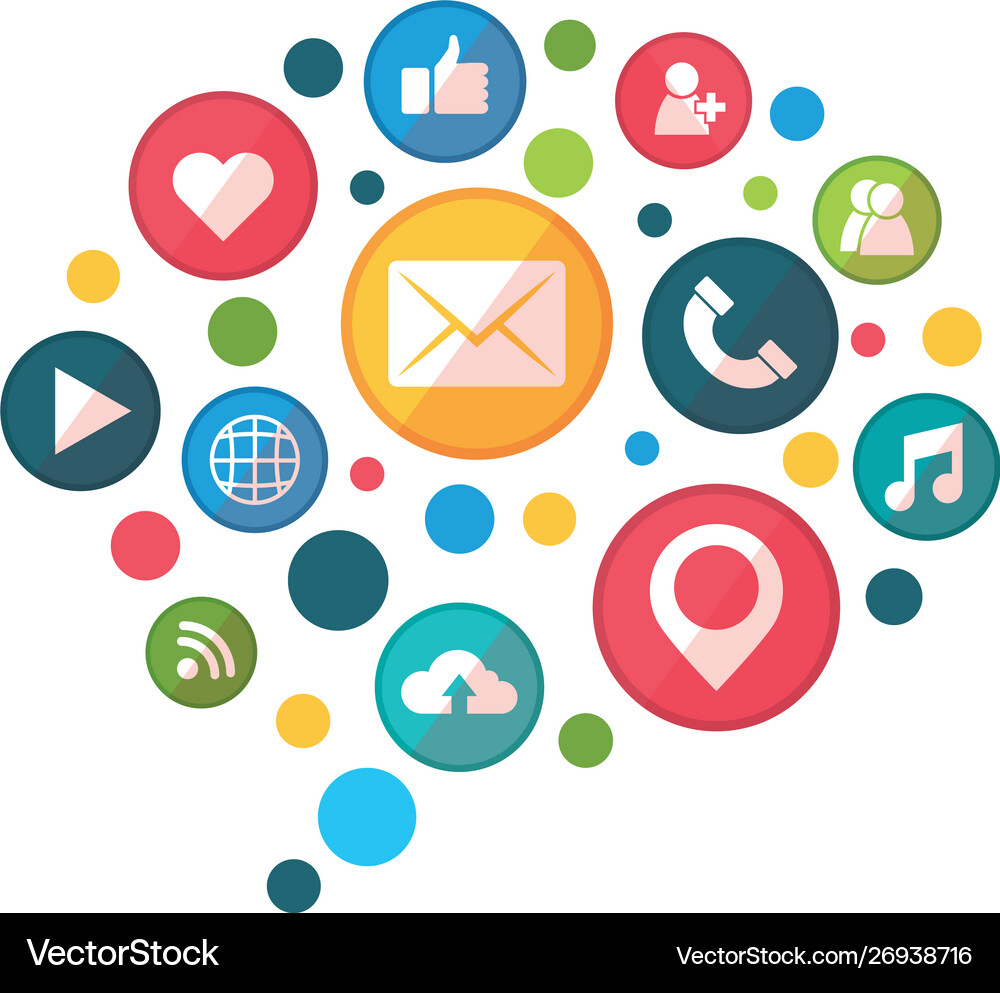 Social media and multimedia design Royalty Free Vector Image