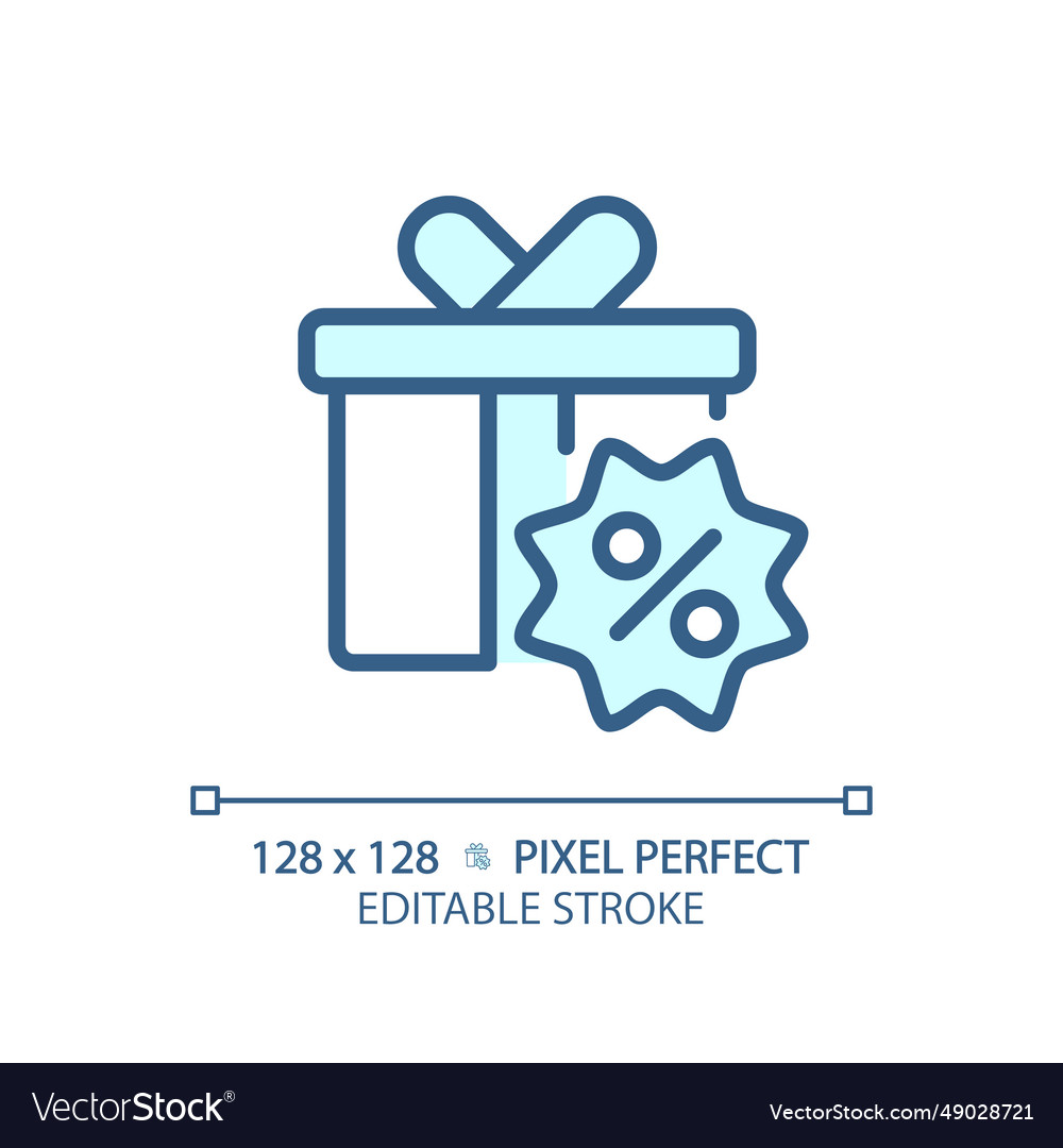 2d customizable simple thin linear blue gift Vector Image
