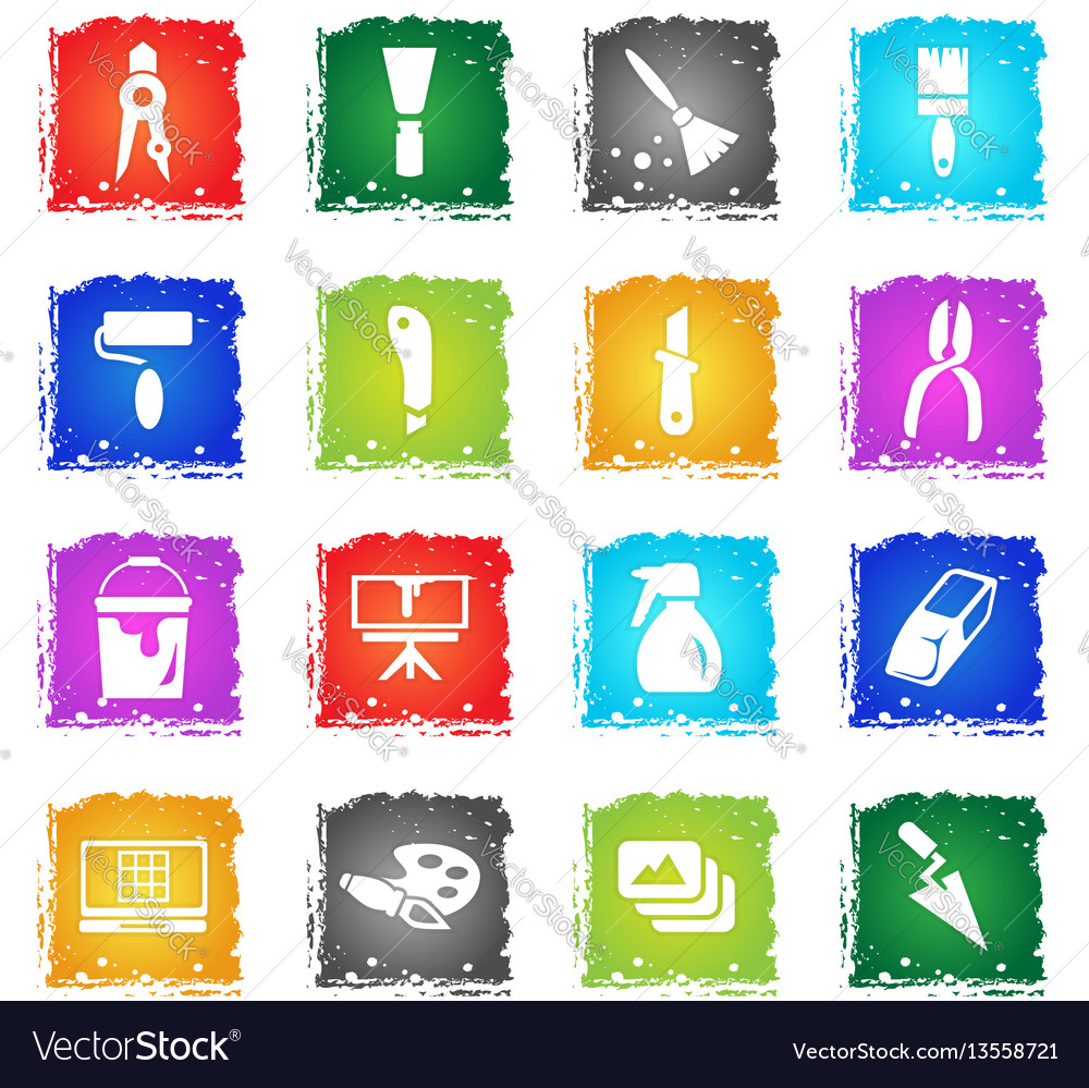 Art tools icon set Royalty Free Vector Image - VectorStock