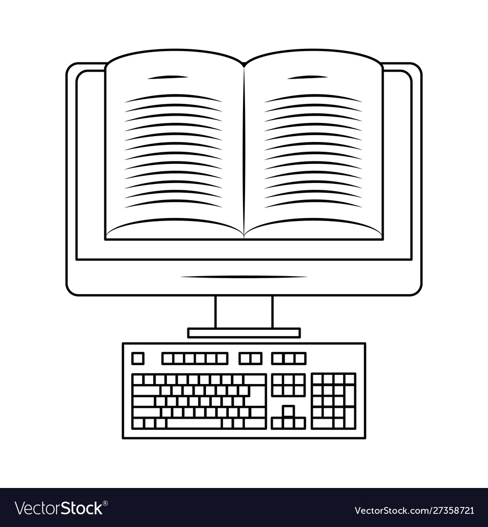 Computer and books design Royalty Free Vector Image