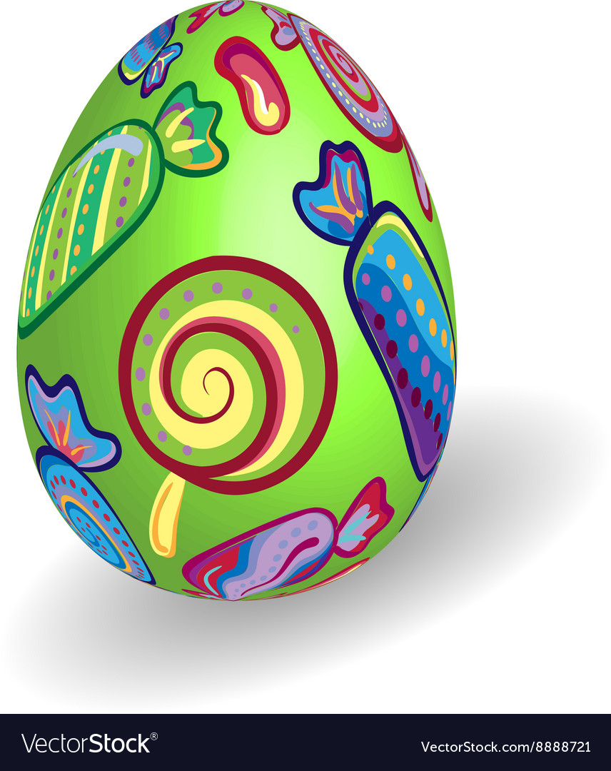 Easter egg with bright candy pattern Royalty Free Vector