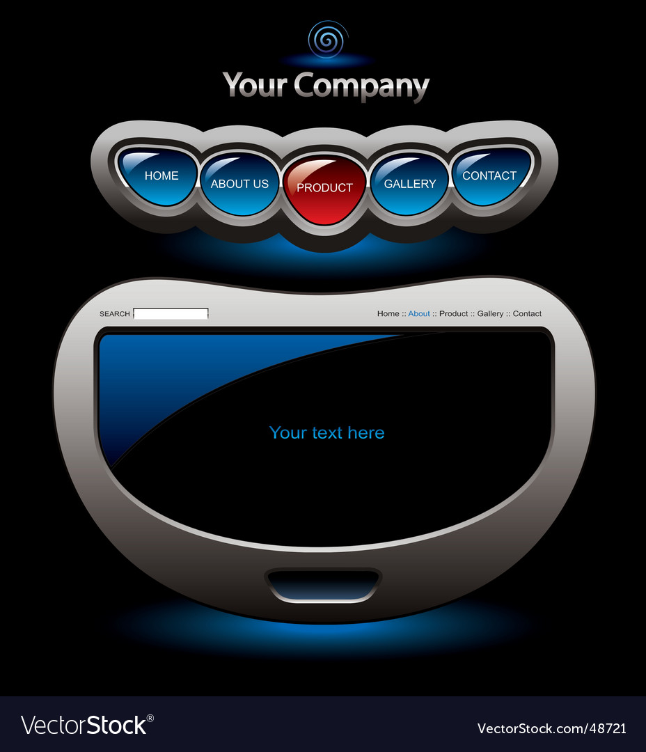 Futuristic website interface Royalty Free Vector Image