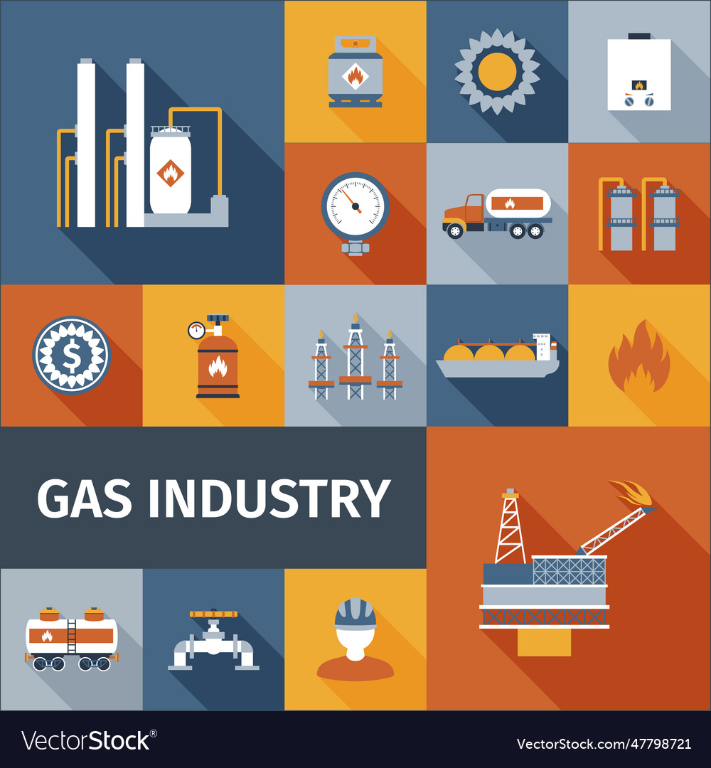 Gas icon flat Royalty Free Vector Image - VectorStock