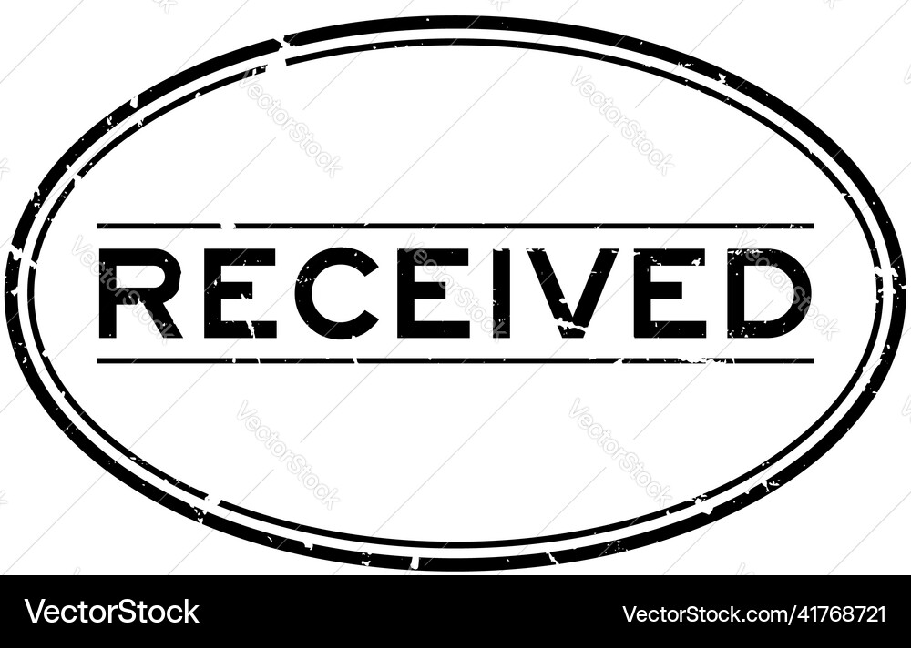 Grunge black received word oval rubber seal stamp Vector Image