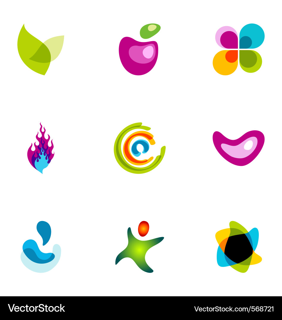 Logo design elements set 38 Royalty Free Vector Image