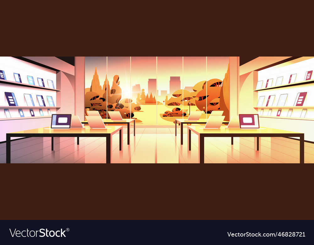 Modern technology store interior digital Vector Image
