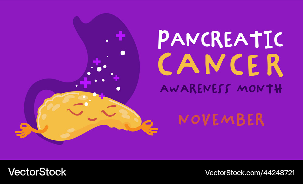 Pancreatic cancer awareness month editable Vector Image