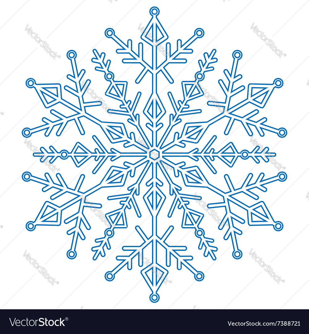 Pretty round snowflake Royalty Free Vector Image