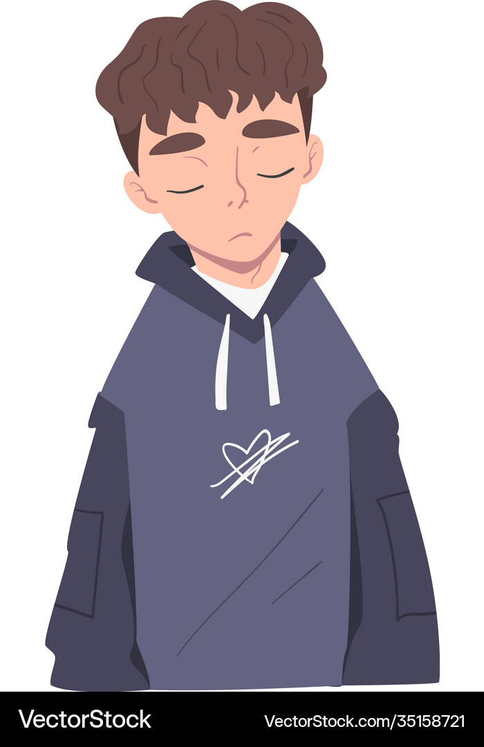 Sad male character suffering because lost love Vector Image