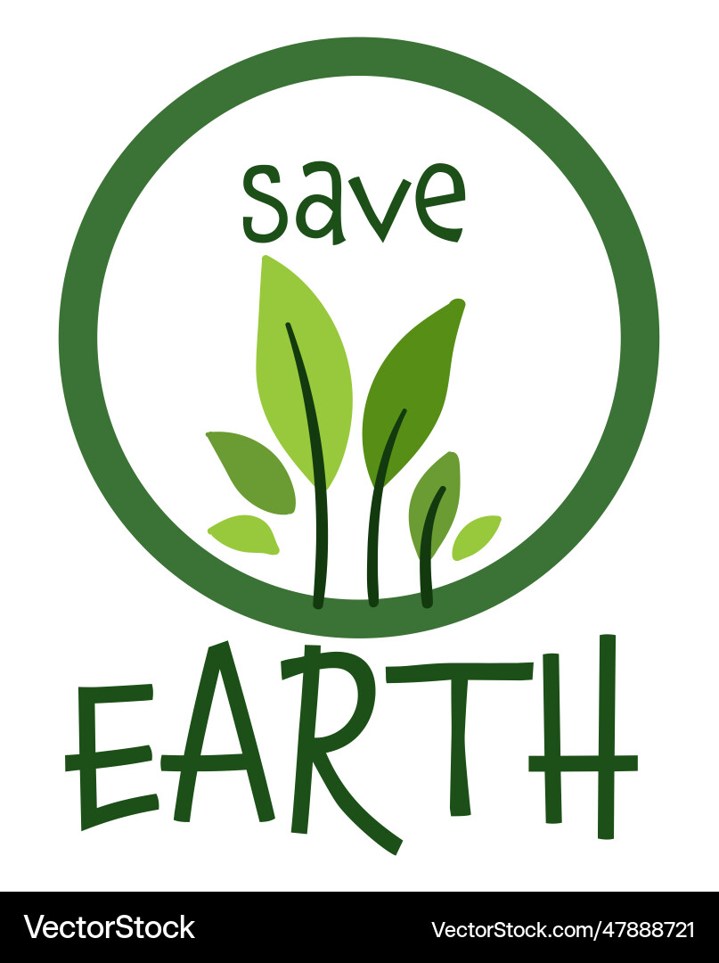 Save earth banner with leaves ecological awareness