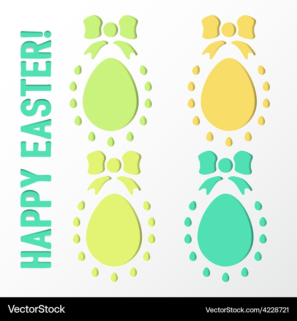 Set easter egg with bow Royalty Free Vector Image