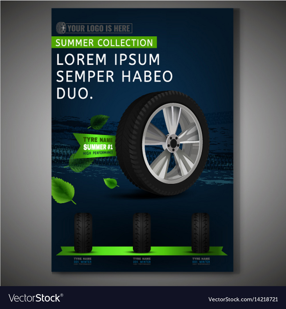 Tyre poster image Royalty Free Vector Image - VectorStock