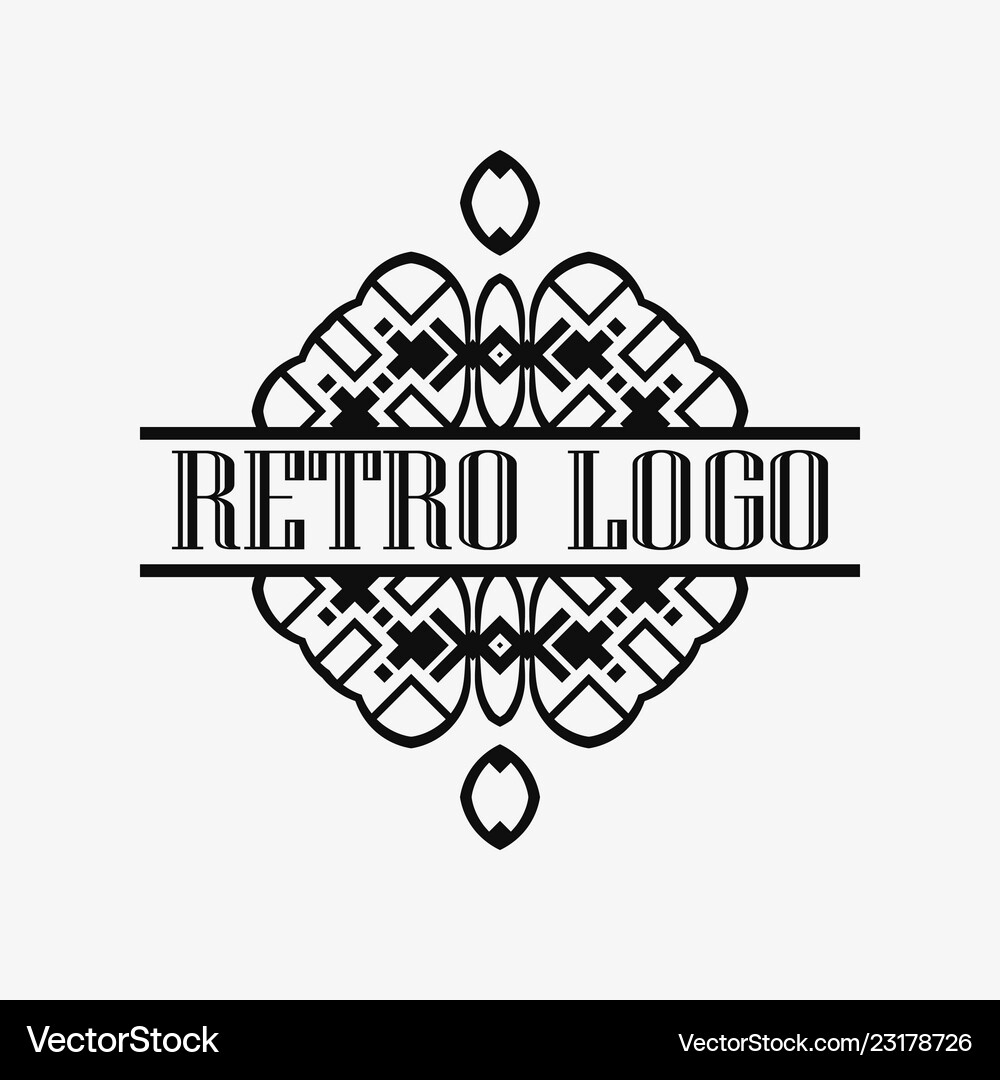 Art deco ornamental logo Royalty Free Vector Image