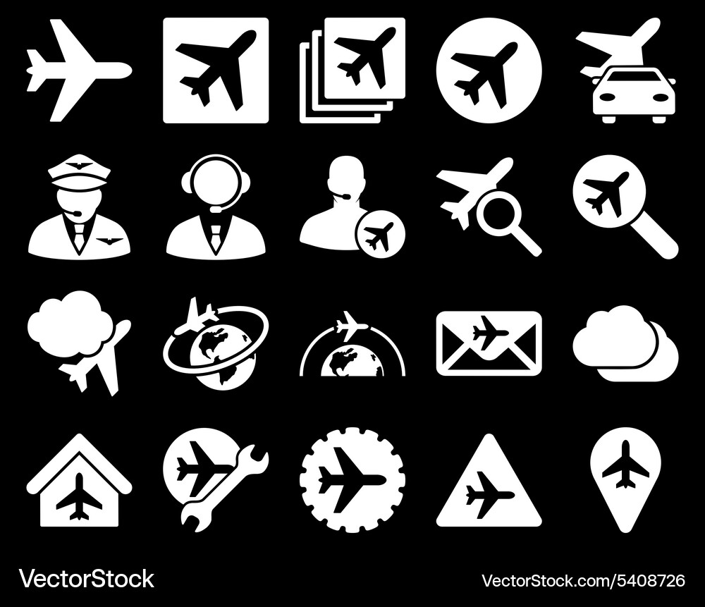 Aviation icon set Royalty Free Vector Image - VectorStock