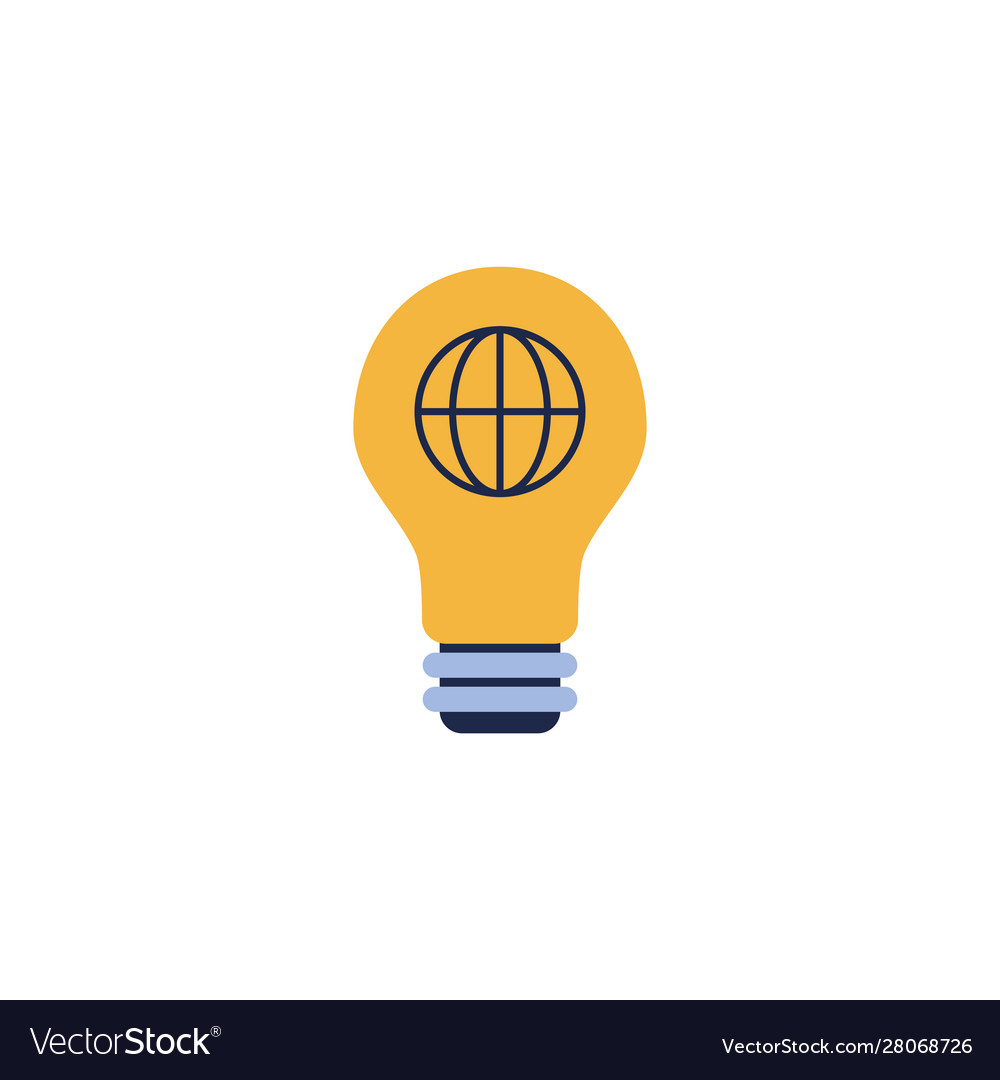 Bulb light idea flat style Royalty Free Vector Image