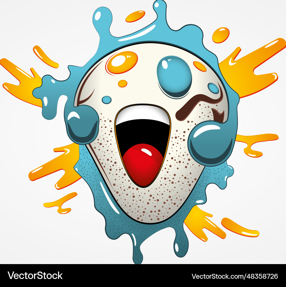 Cookie logo surprised face splatter in the Vector Image