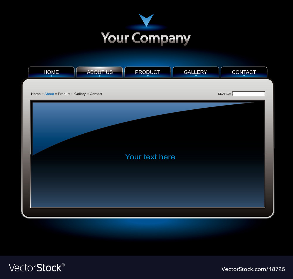 Editable website template Royalty Free Vector Image