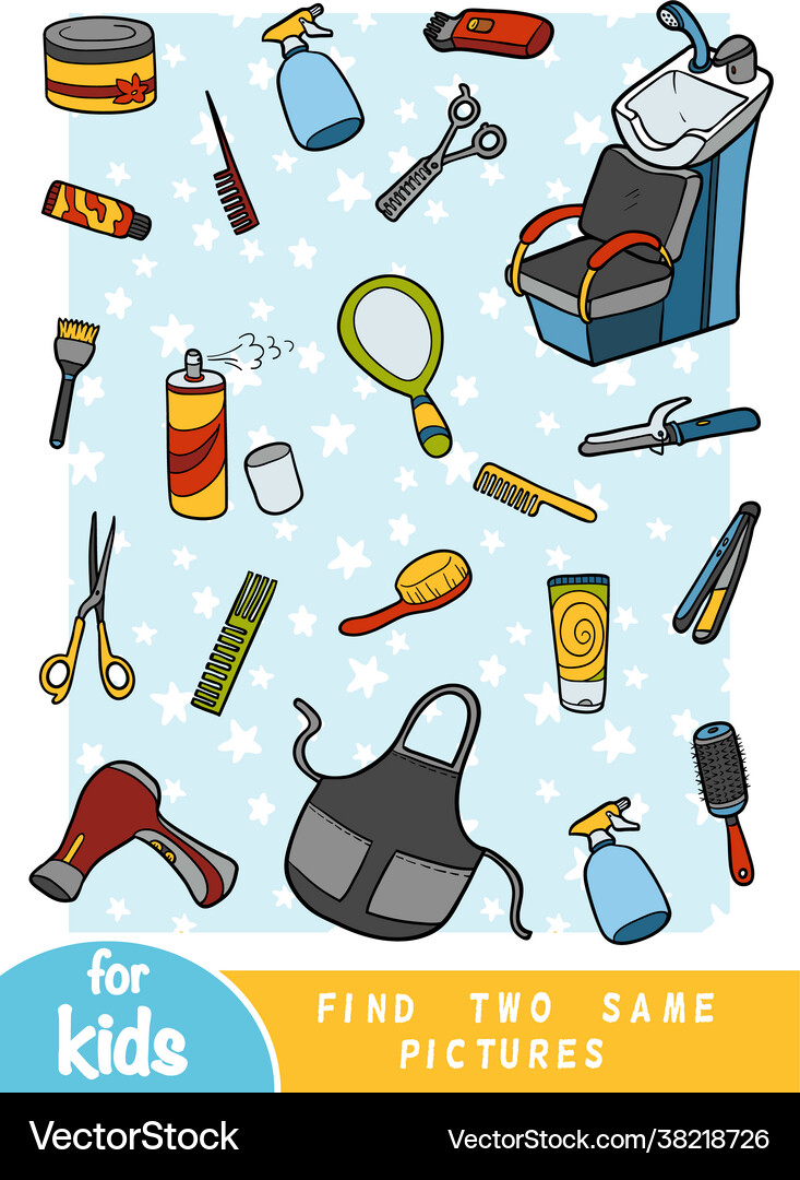 Find two same pictures game for children Vector Image