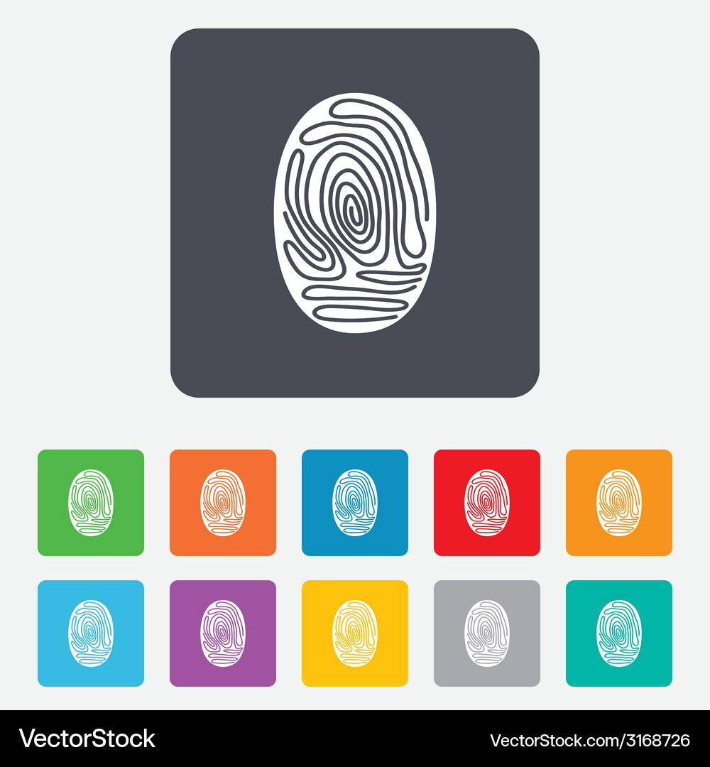 Fingerprint sign icon identification symbol Vector Image