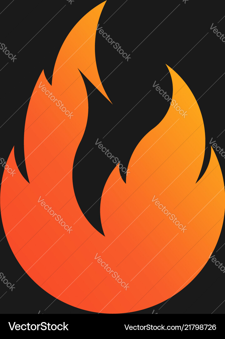 Fire flame with negative space logo symbol Vector Image