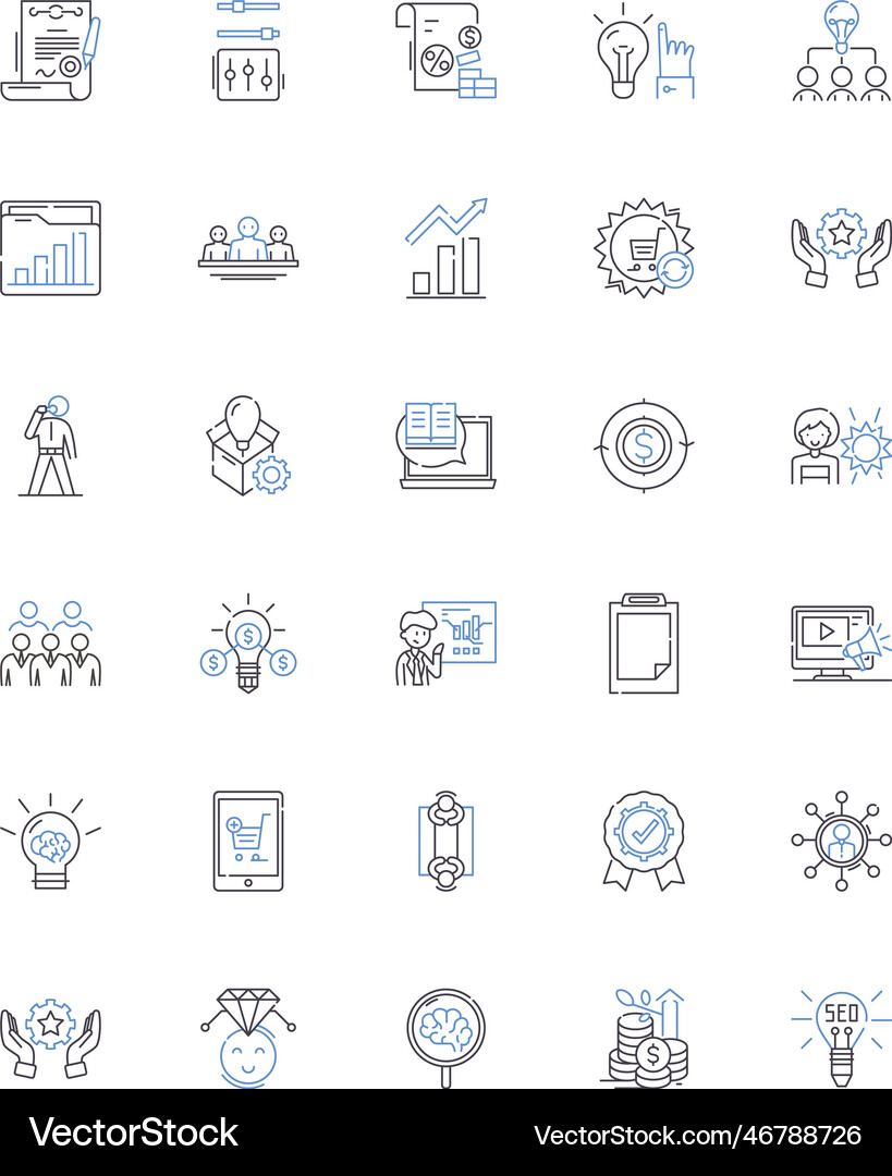 Idea and thought line icons collection innovation Vector Image