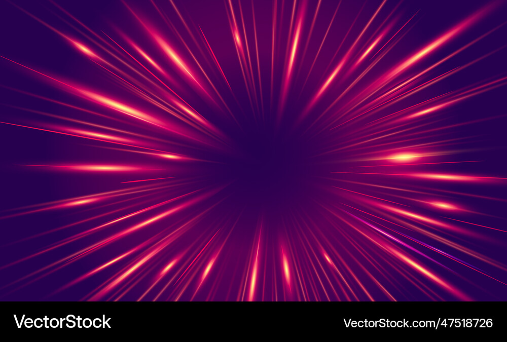 Red glowing lines and strong energy particles Vector Image