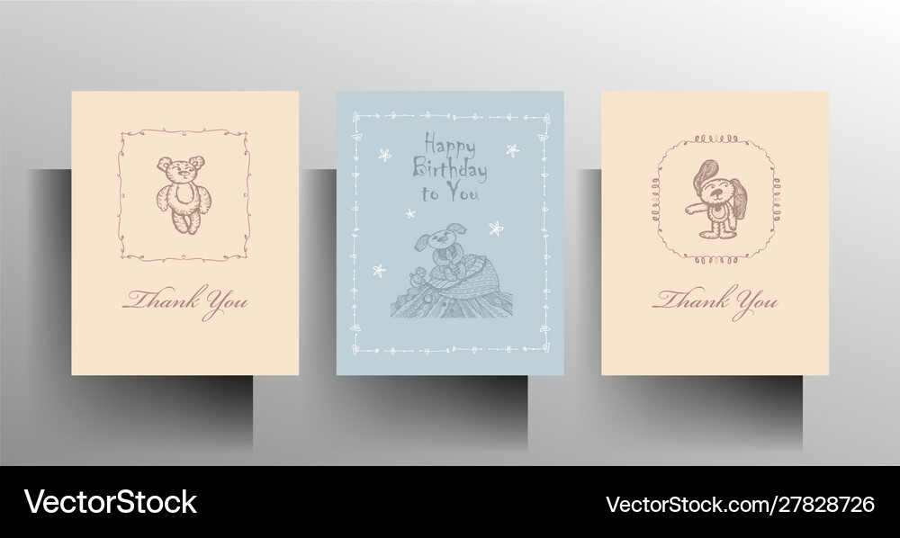 Set greeting card templates design in pastel Vector Image