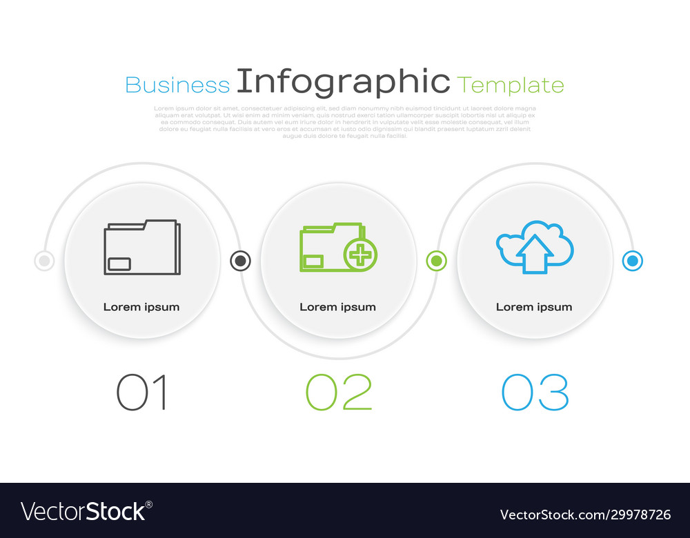 Set line document folder add new folder and cloud Vector Image