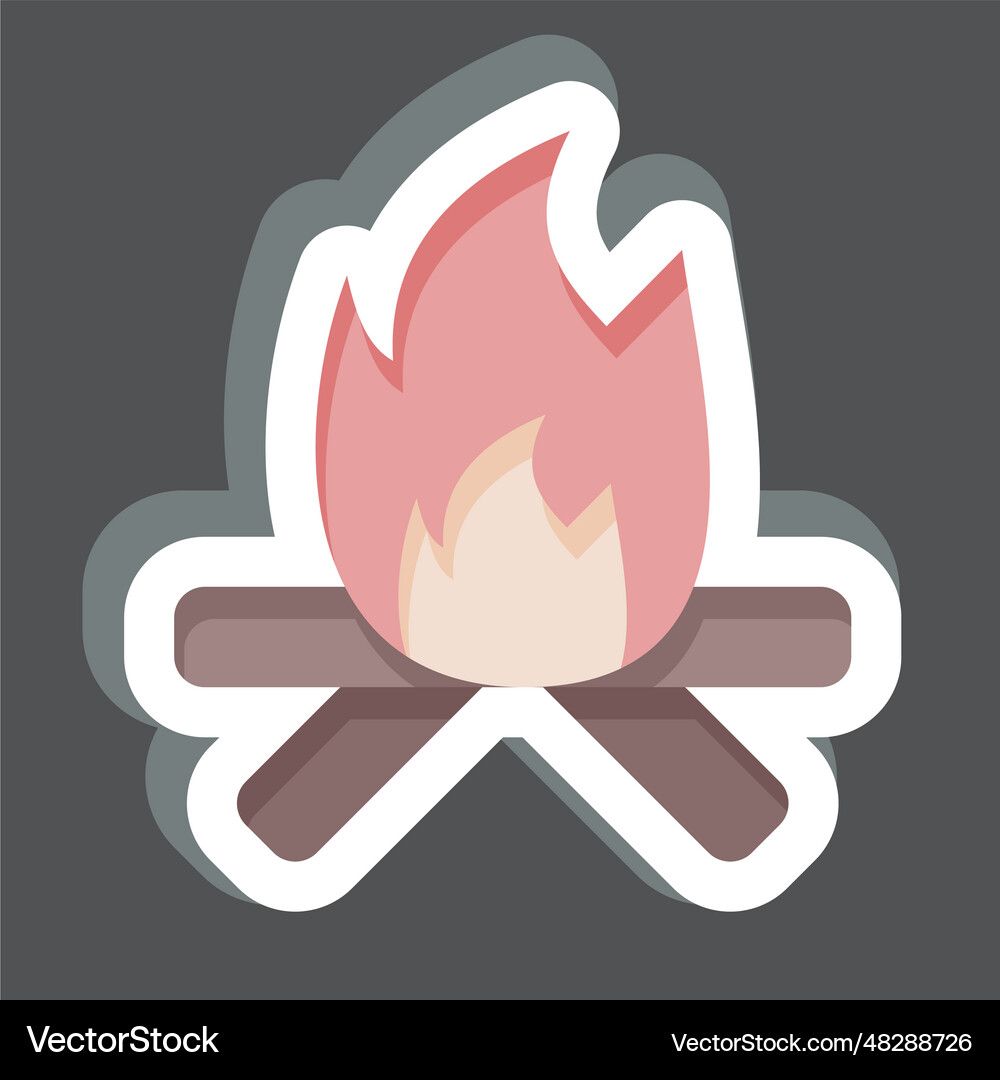 Sticker fire related to american indigenous Vector Image