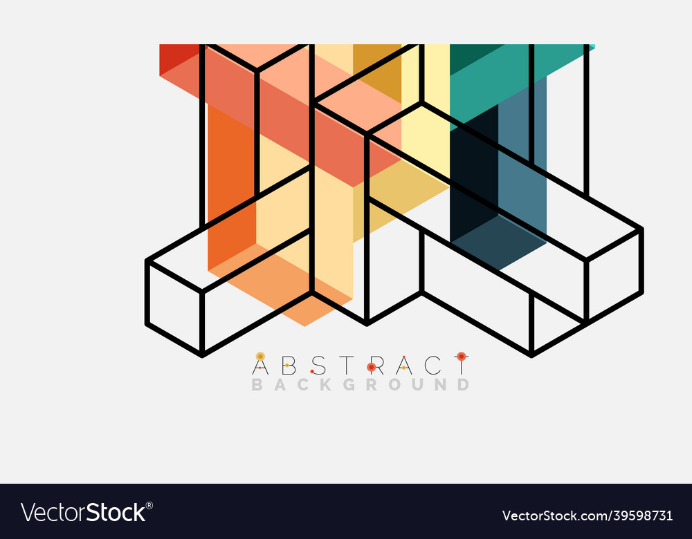 Abstract background 3d cubes cubic elements Vector Image