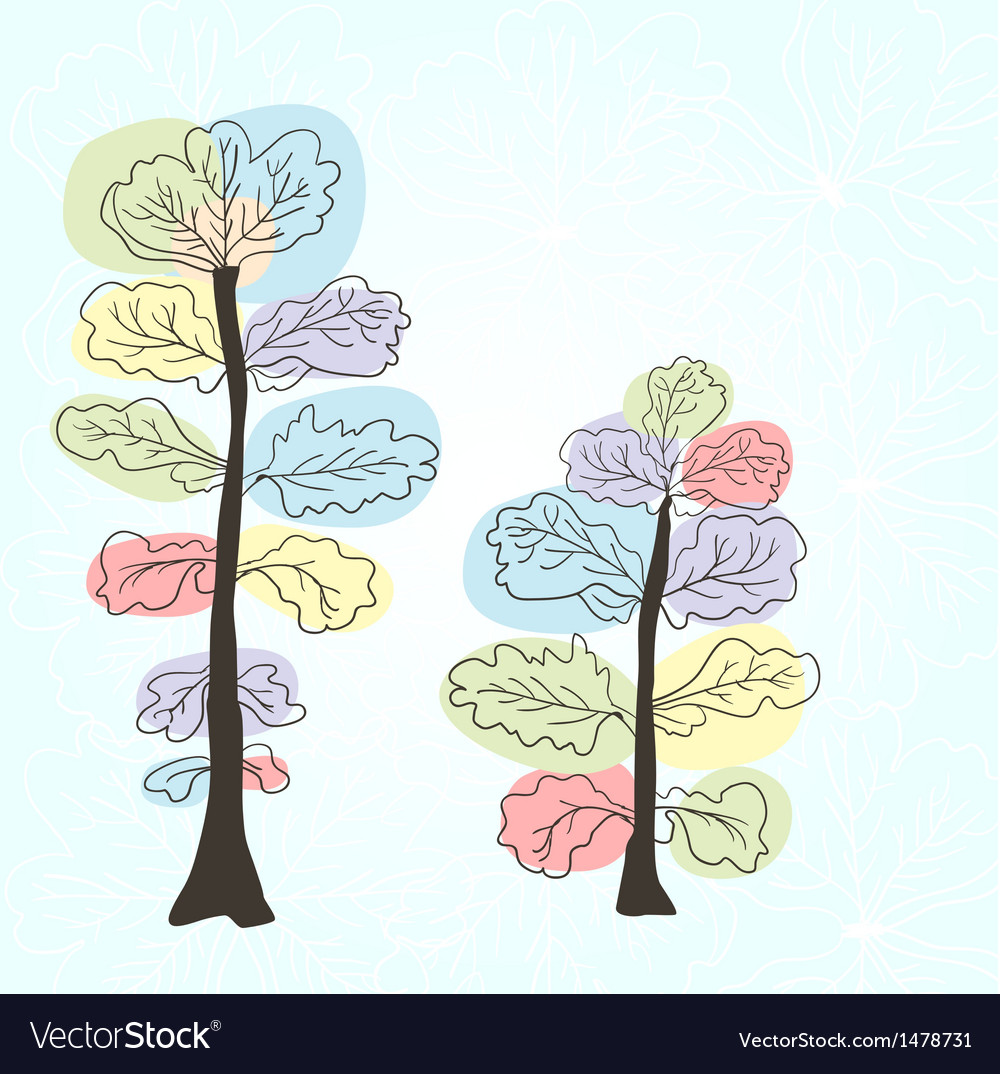 Colorful spring tree Royalty Free Vector Image