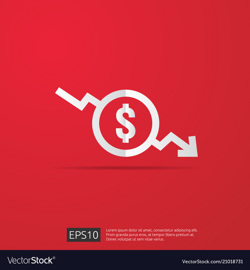 Dollar decrease icon money symbol with arrow Vector Image
