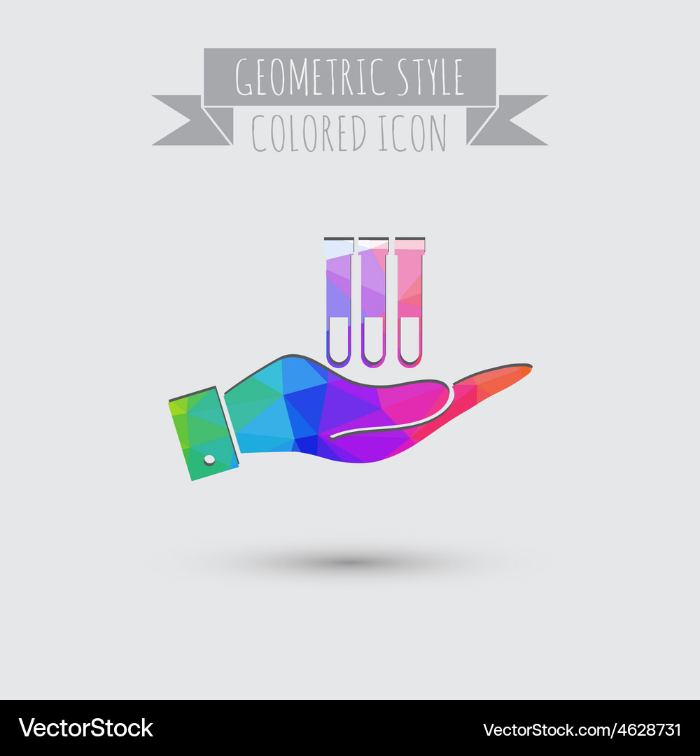 Hand holding a bulb or beaker symbol icon Vector Image