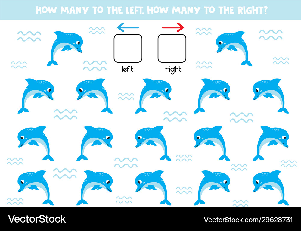 Left or right orientation game for kids cute Vector Image