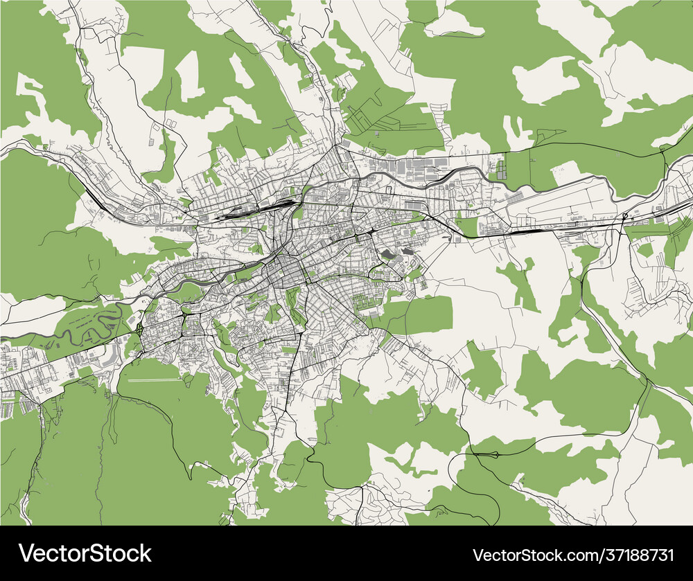 Map city cluj-napoca romania Royalty Free Vector Image