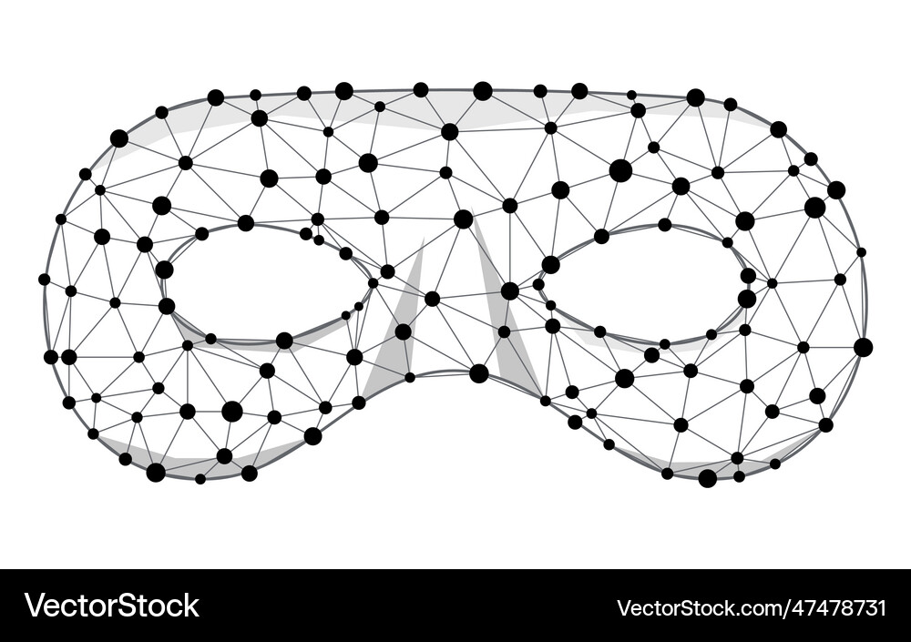 Mask superhero or carnival bandit wireframe Vector Image