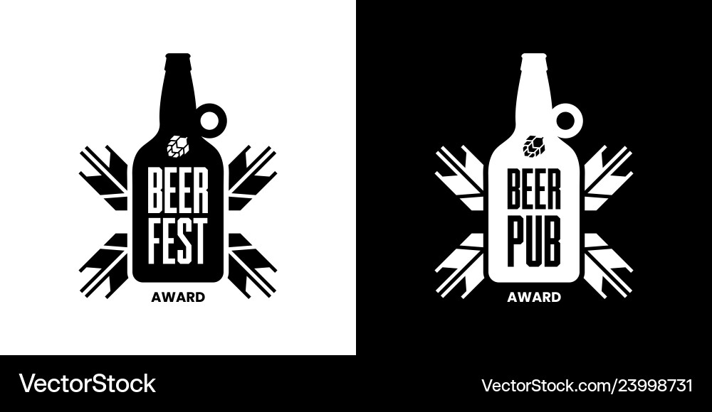 Modern craft beer drink isolated logo Royalty Free Vector
