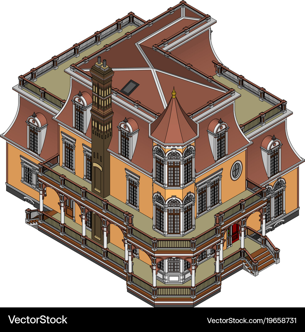 Old house in victorian style on Royalty Free Vector Image