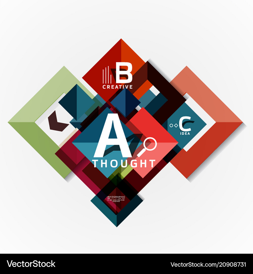 Paper infographic banner template with a b c Vector Image