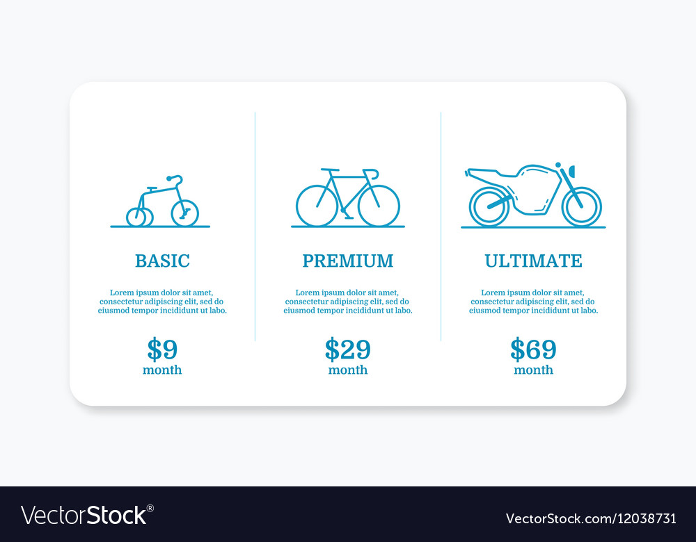 Pricing subscription plan Royalty Free Vector Image