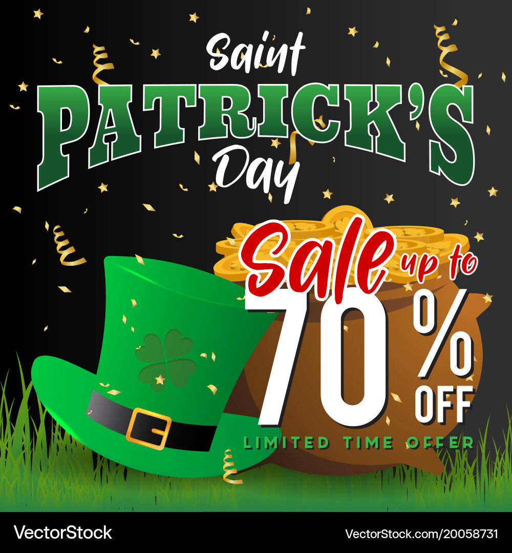 Realistic st patricks day background and sale Vector Image
