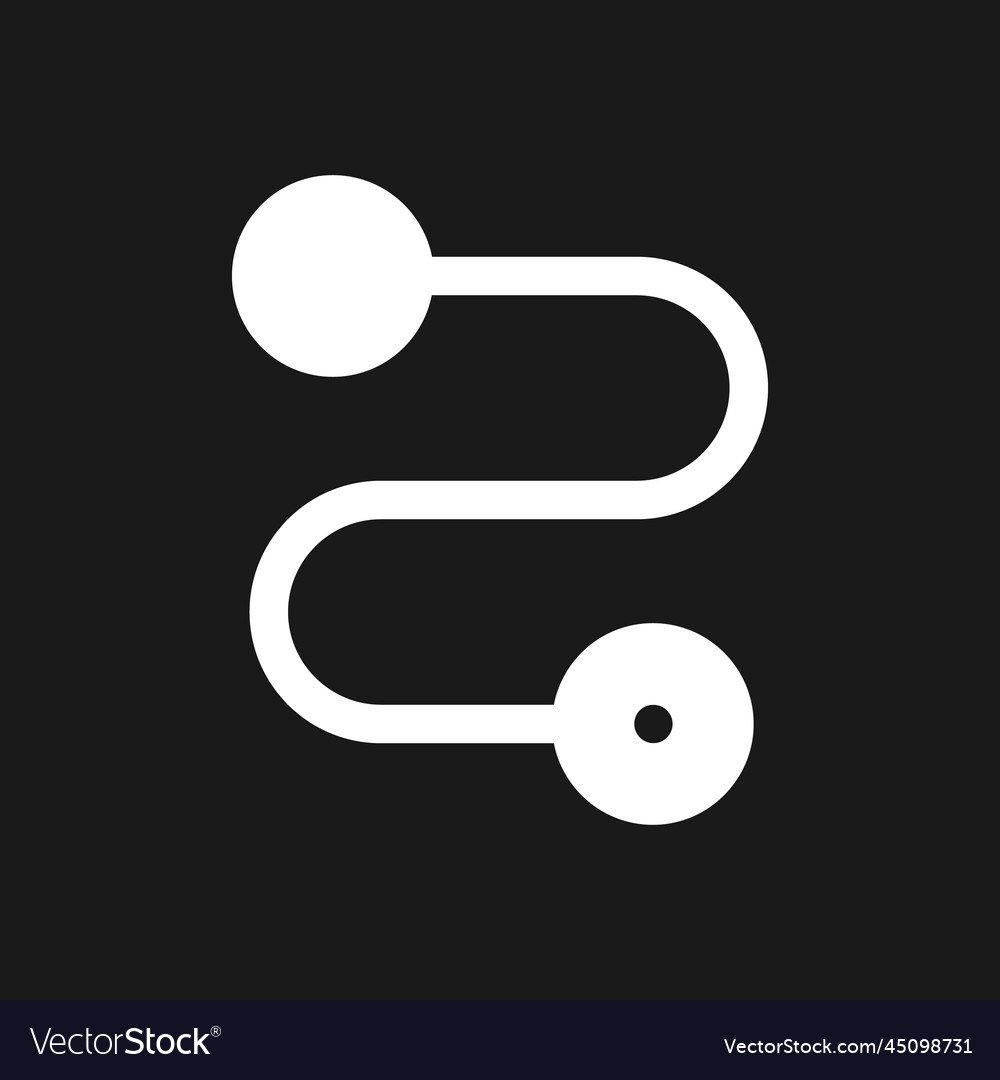 Route dark mode glyph ui icon Royalty Free Vector Image