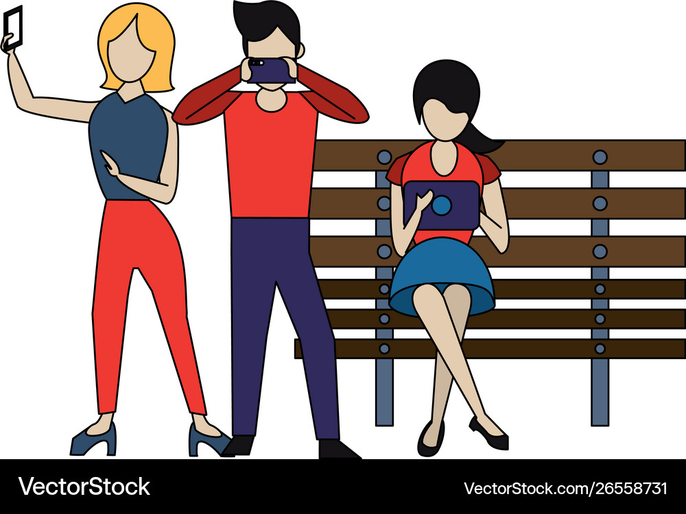 Social media network chatting cartoon Royalty Free Vector